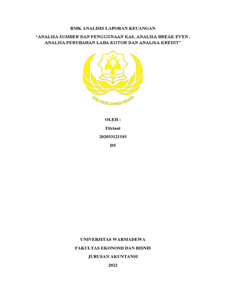 Fitrani - RMK ANALISIS LAPORAN KEUANGAN BAB 5-8 PDF | PDF