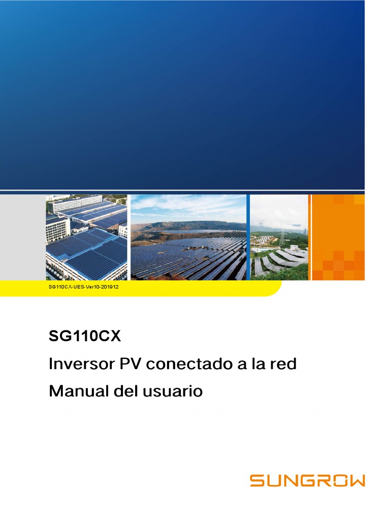 Manual SG110CX Sungrow PDF | PDF | Tornillo | Inversor de energia