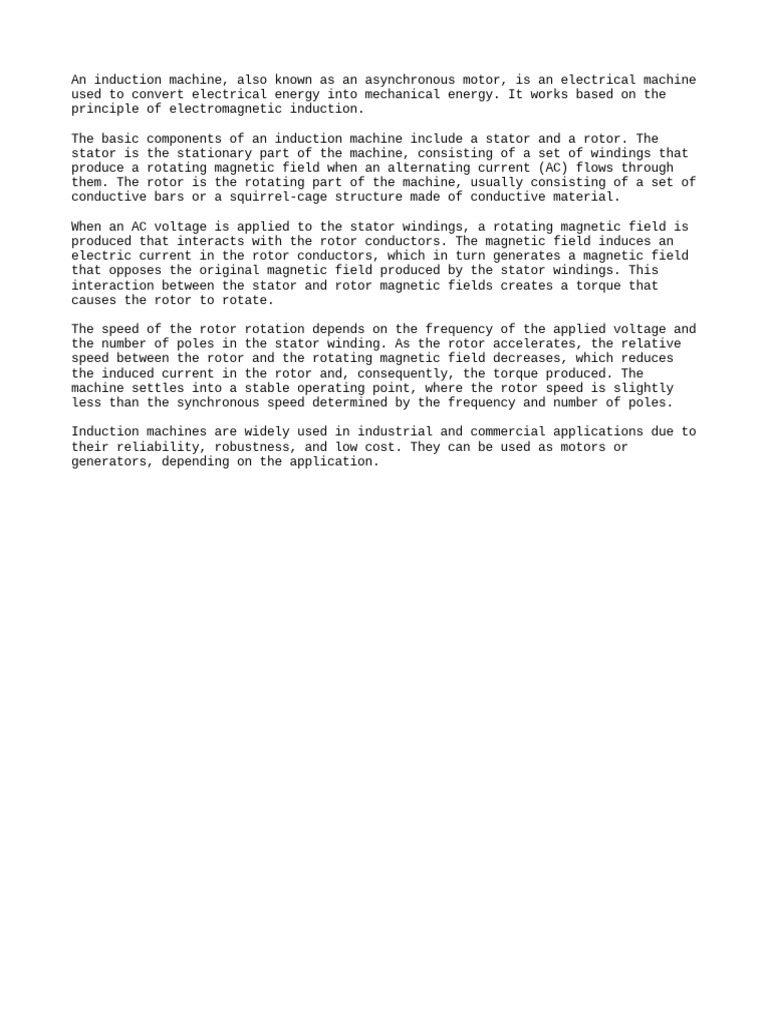 How An Induction Machine Works Part 3 | PDF