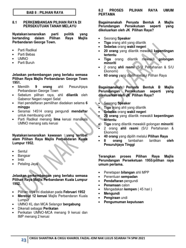 2021-JOM-NAK-LULUS-SEJARAH 8-T4-6-Bab-23-26 | PDF
