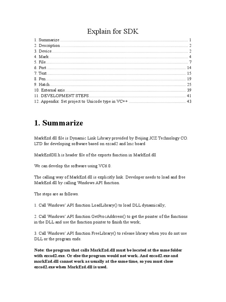Ezcad2 SDK Manual | PDF | Parameter (Computer Programming) | Computer Engineering
