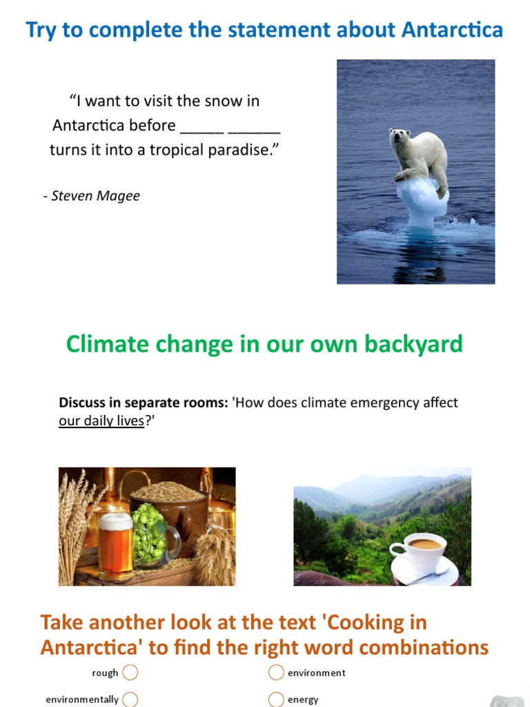 B2 - Vocabulary Lesson Climate Change Collocations | PDF | Climate ...