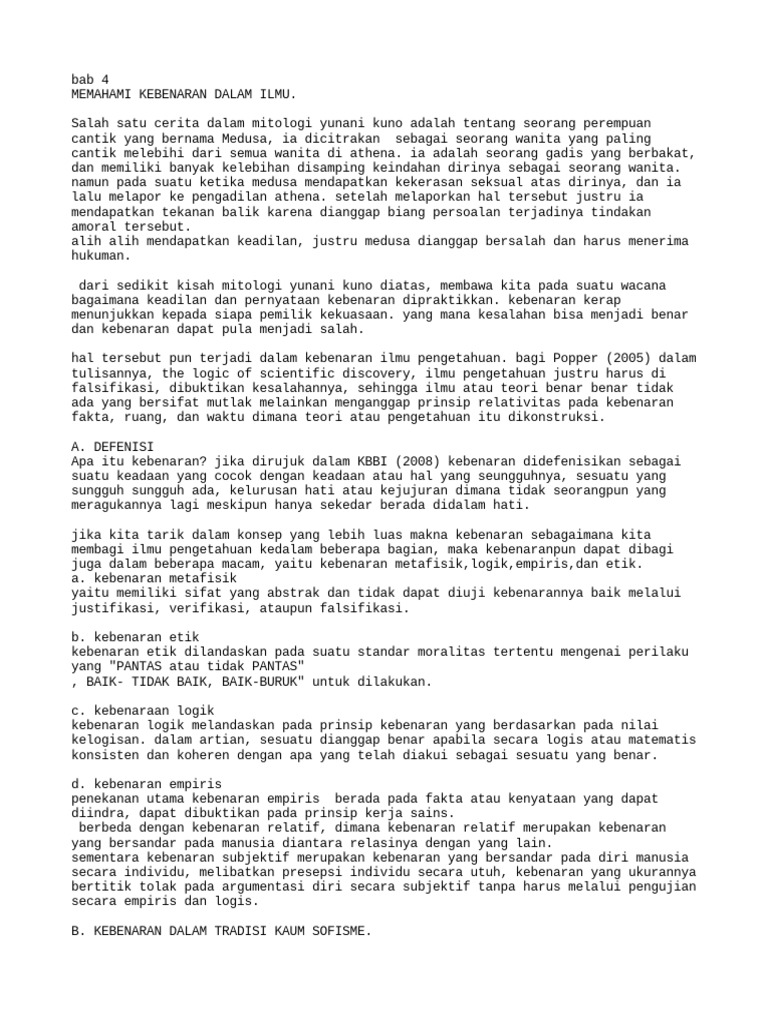 Bab 4 Filsafat Ilmu | PDF | Filsafat
