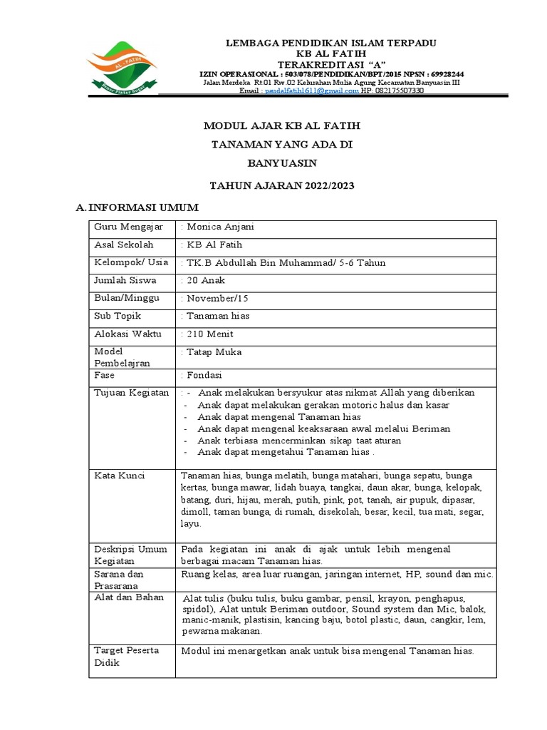 MODUL-15 Tanaman Hiass | PDF | Pengembangan Diri | Kesehatan Holistik