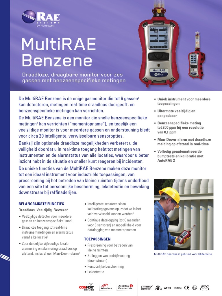 RAE Datasheet MultiRAE Benzene NL | PDF