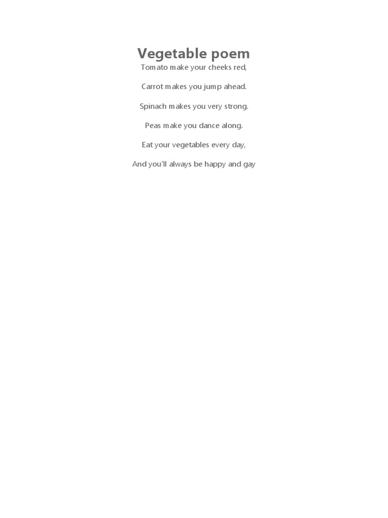 vegetable poem.docx | PDF