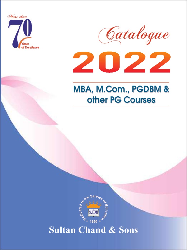 Sultan Chand MBA & PG Course Catalogue | PDF | Human Resource ...