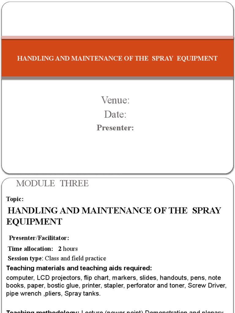 Handling and Maintenance of Spray Equipment | PDF | Valve | Pump