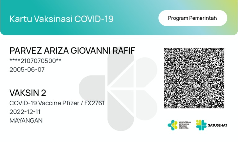 Sertifikat-Vaksin-Dosis 2-Parvez-11 PDF | PDF