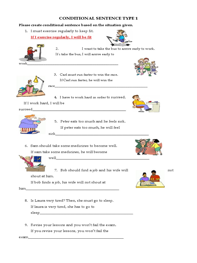 Conditional Sentence Type 1-Worksheet | PDF Conditional Sentence Type 1-Worksheet | PDF