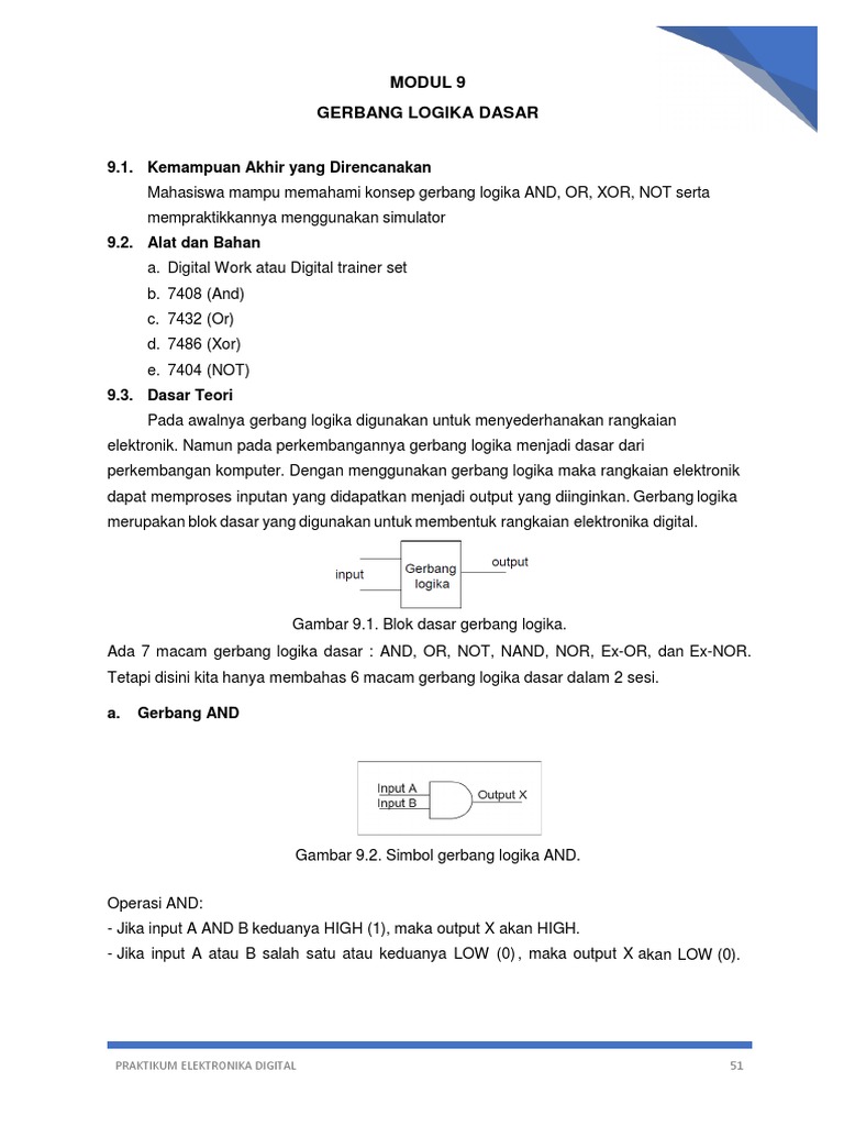 Gerbang Logika Dasar dan Tabel Kebenaran | PDF | Metode & Bahan Ajar ...