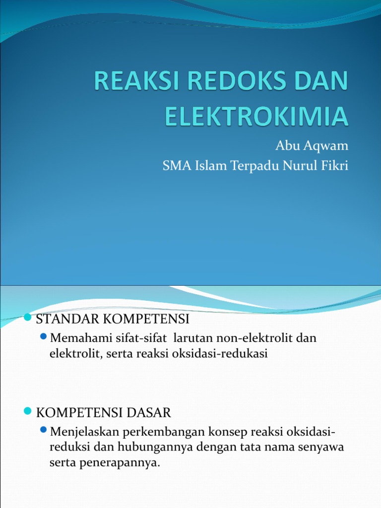 Reaksi Redoks dan Elektrokimia | PDF