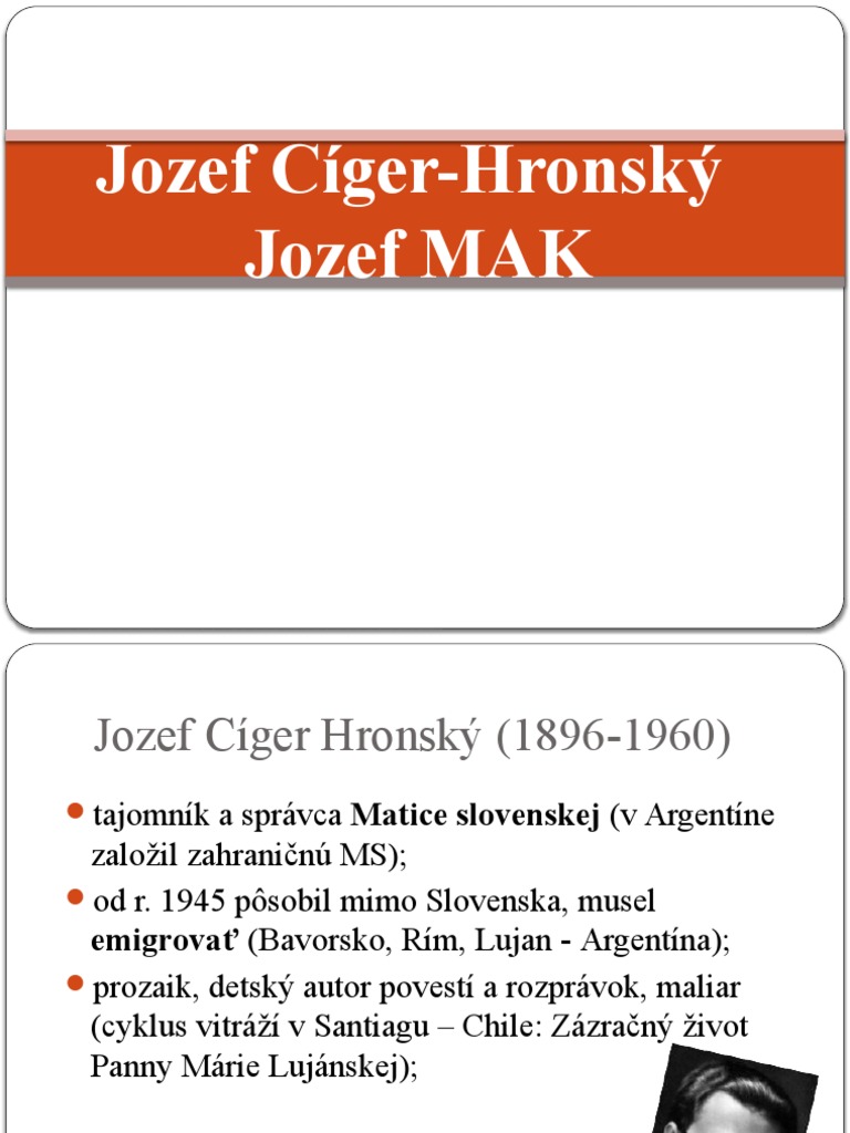 Jozef Ciger Hronsky - Jozef Mak | PDF