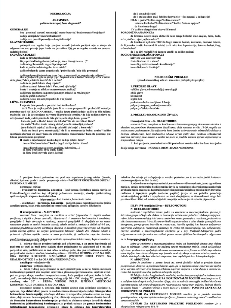 PDF Anamneza I Pregled DL | PDF