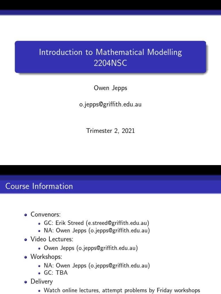 Intro To Modelling - W1 | PDF | Mathematics | Mathematical Model