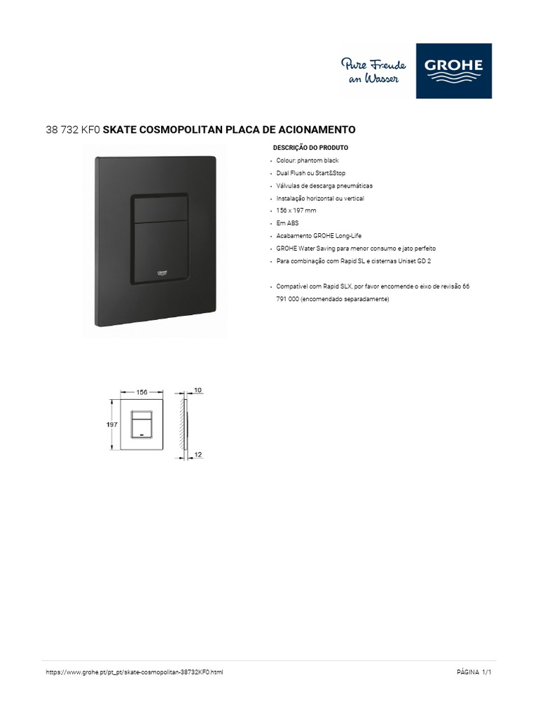GROHE Specification Sheet 38732KF0 | PDF