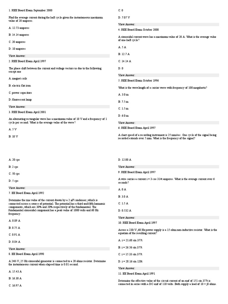 AC Circuits For Practice | PDF | Alternating Current | Root Mean Square