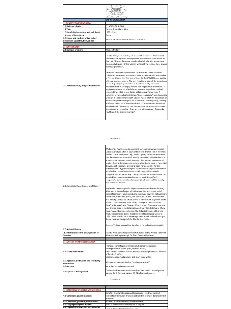 Alfon, Estrella D | PDF | Publishing | Written Communication