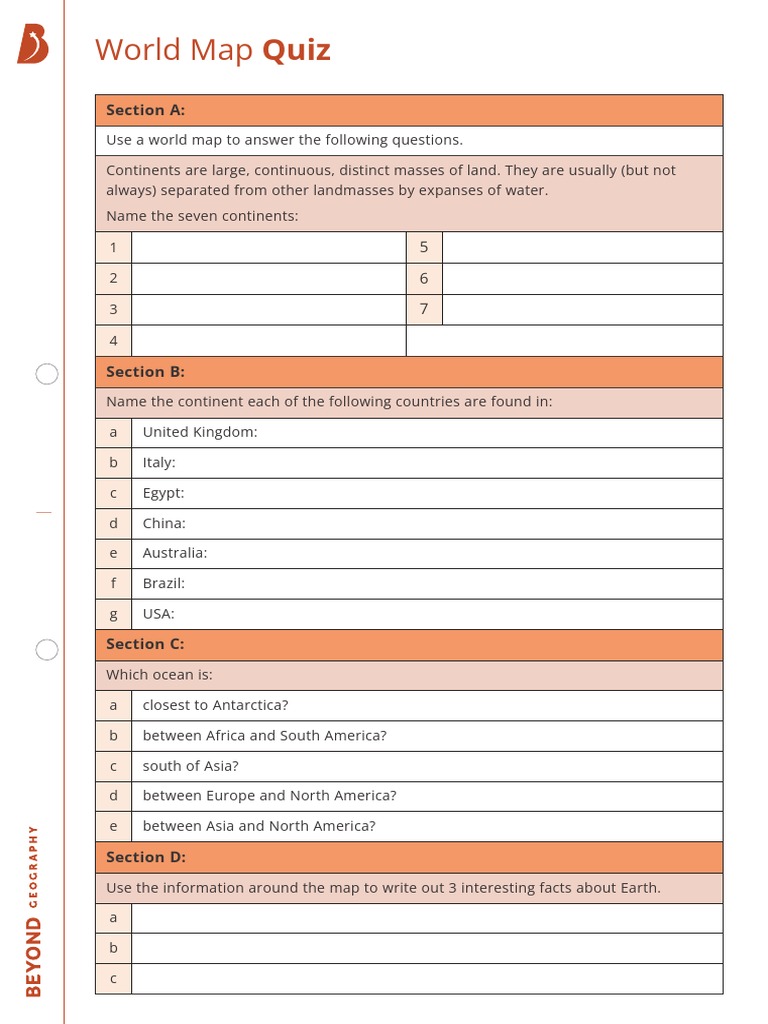 World Map Quiz PDF | PDF