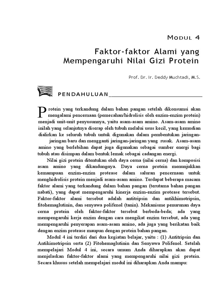 Faktor Alami Yg Mempengaruhi Nilai Protein | PDF | Sains & Matematika