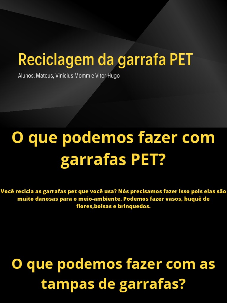 Reciclagem Da Garrafa PET | PDF