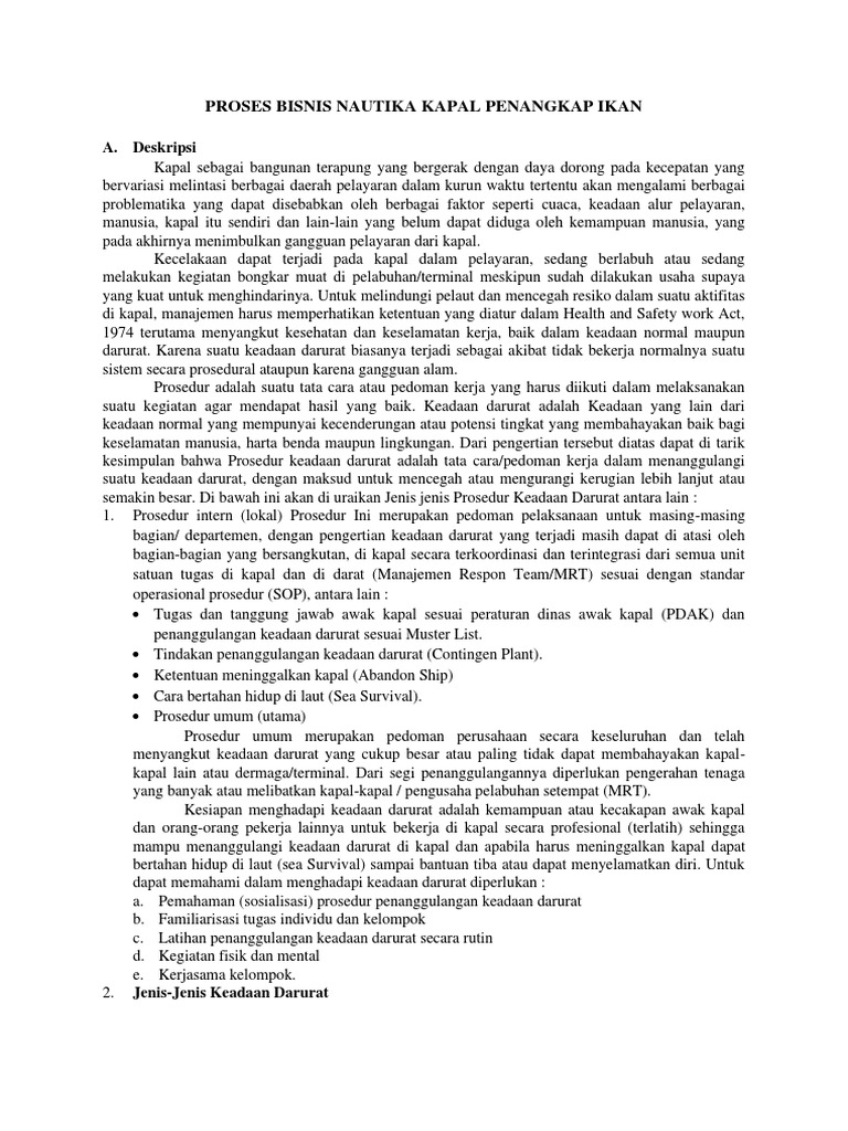 MA - Proses Bisnis Secara Menyeluruh Di Bidang Nautika Kapal Penangkap ...