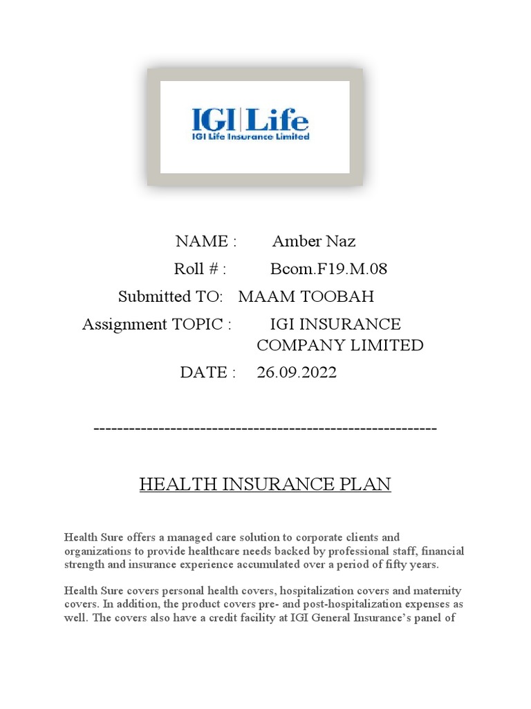 IGI Health Insurance Overview | PDF | Hospital | Patient