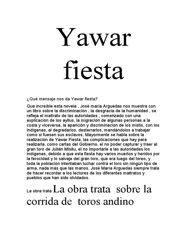 Yawar Fiesta | PDF