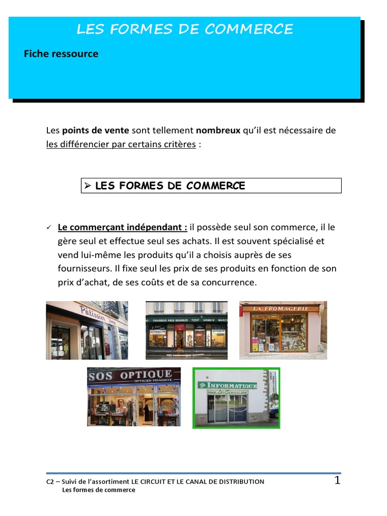 Différents types de commerce expliqués | PDF