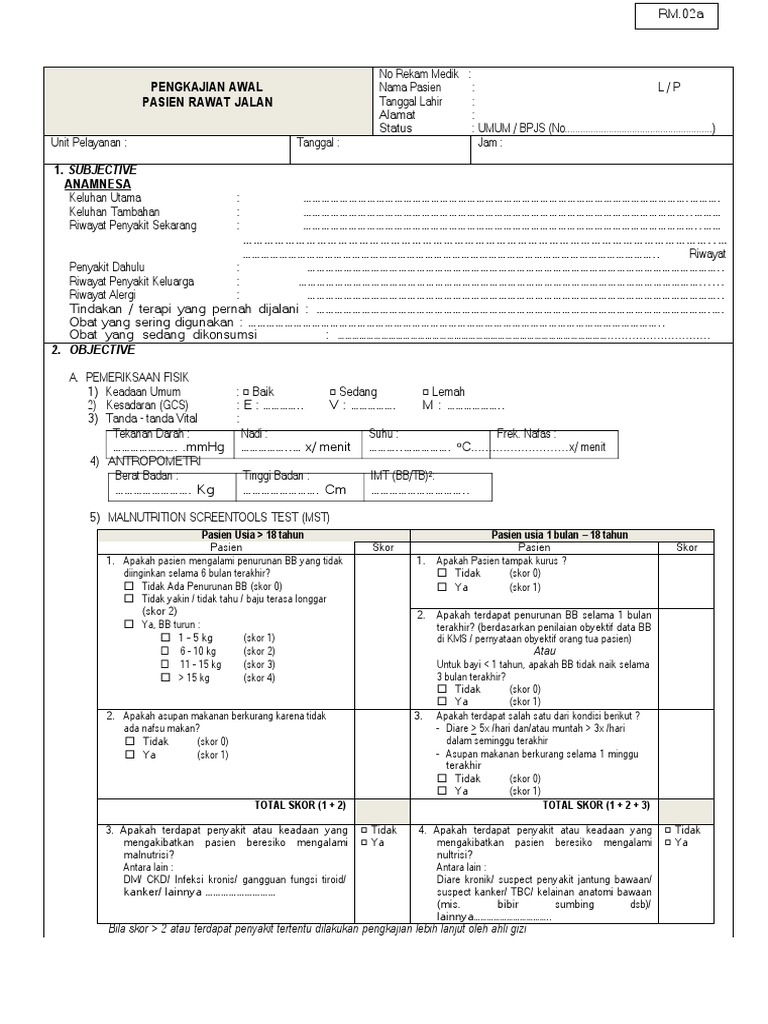 Form Rekam Medik Rawat Jalan | PDF