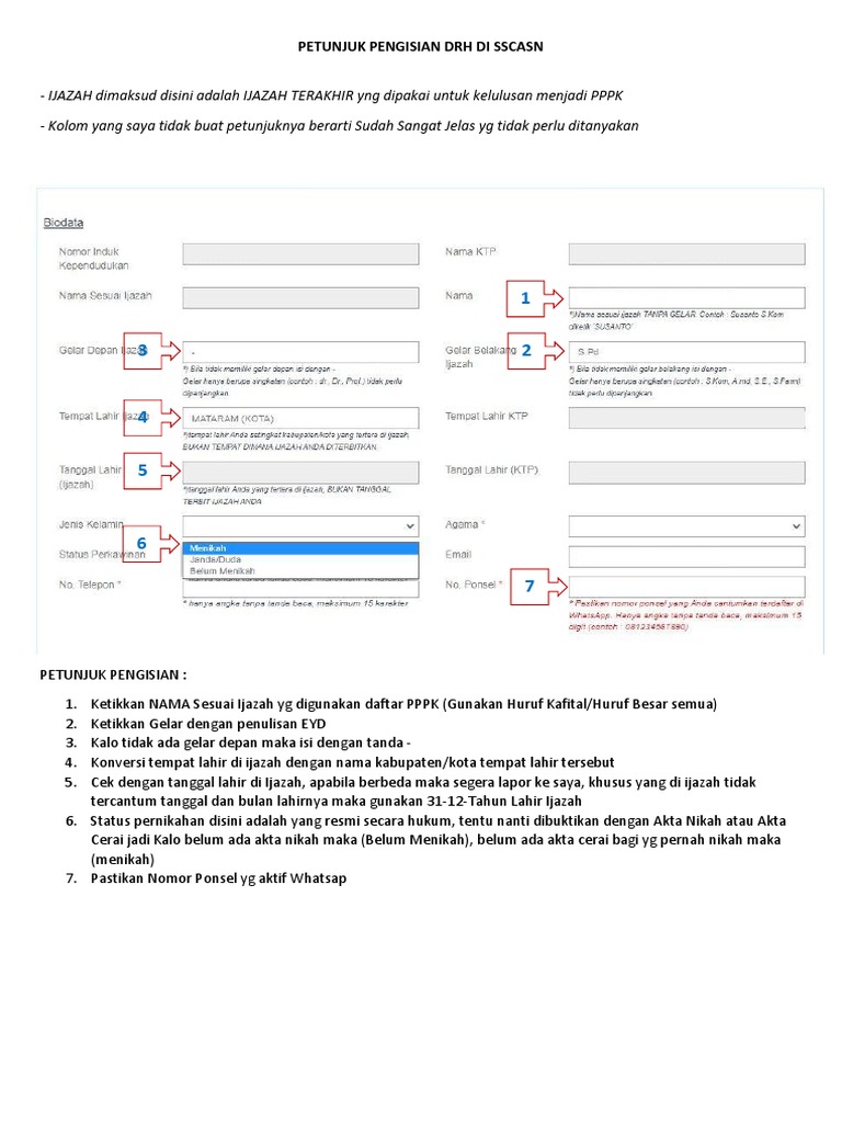 PETUNJUK PENGISIAN DRH Point Penting | PDF