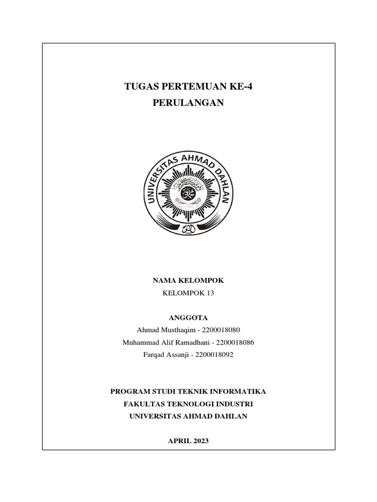 Perulangan - Kelas C - Kelompok - 13 | PDF | Komputer