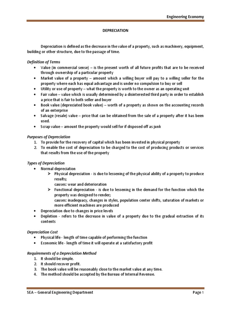 Lesson 5 - Depreciation PDF | PDF | Depreciation | Value (Economics)