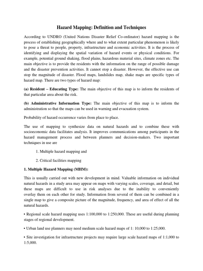 Hazard Mapping Techniques | PDF | Hazards | Natural Hazards