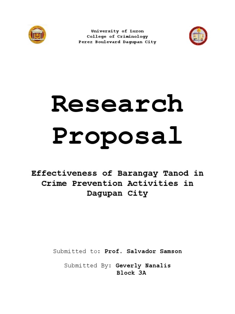 Effectiveness of Barangay Tanod in Crime Prevention Activities in ...