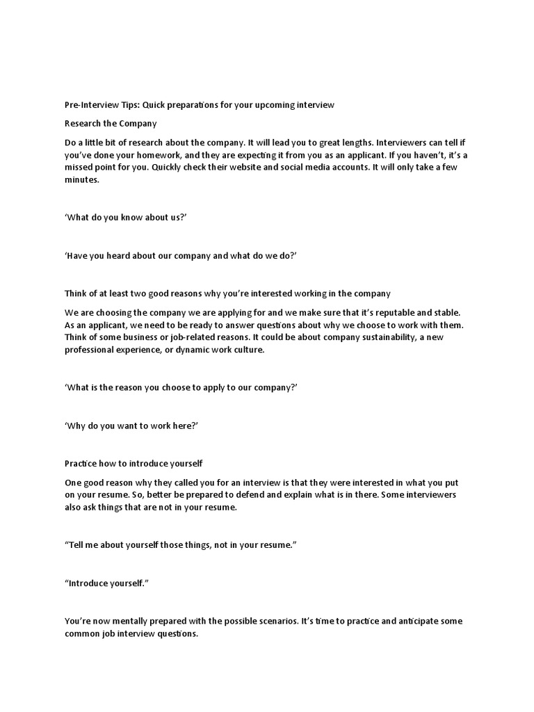 Interview Question 2 | PDF | Job Interview | Psychology