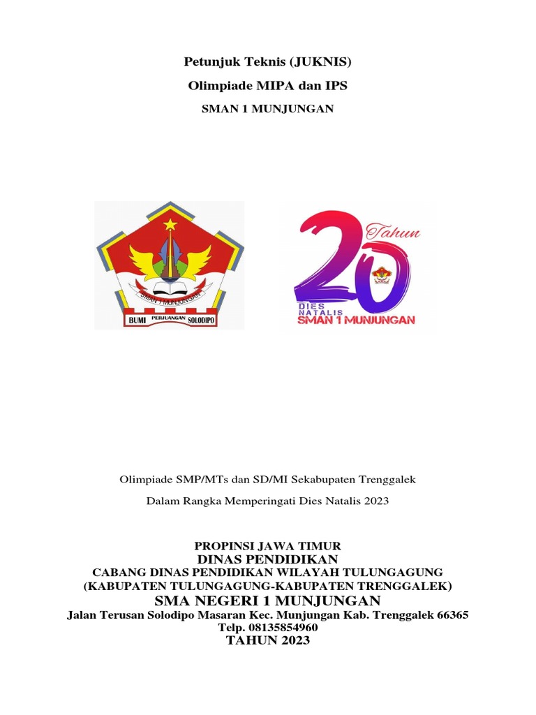 Juknis Olimpiade MIPA dan IPS SMAN 1 | PDF | Olahraga & Rekreasi