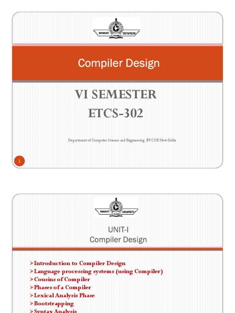 CD - Unit - 1 IPU | PDF | Parsing | Compiler