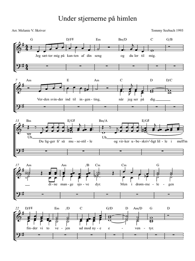 Under Stjernerne På Himlen Full Score PDF | PDF