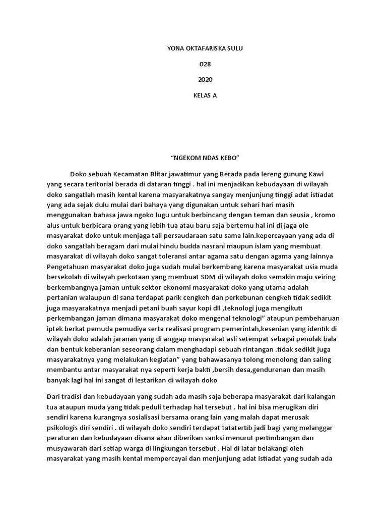 20A - 028 - Yona Oktafariska Sulu Antropologi | PDF