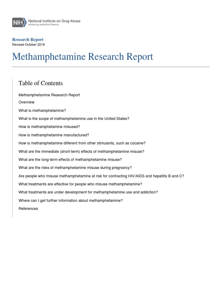 Methamphetamine Research Report | PDF | Methamphetamine | Dopamine
