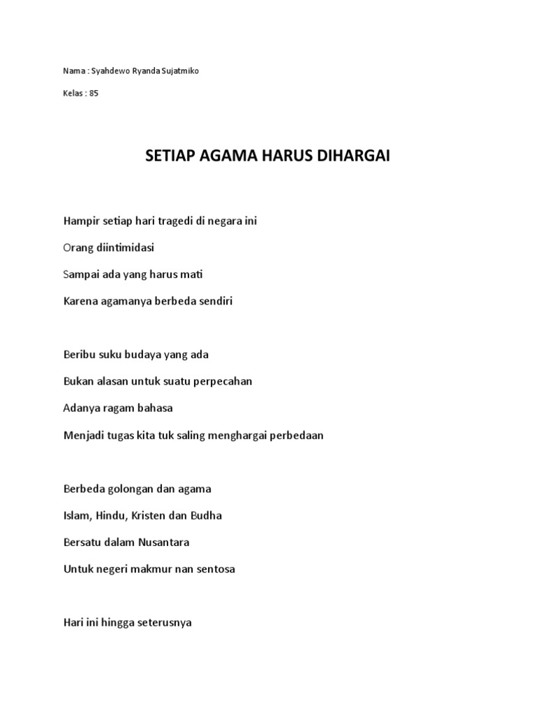 PUISI MODERASI BERAGAMA-WPS Office | PDF