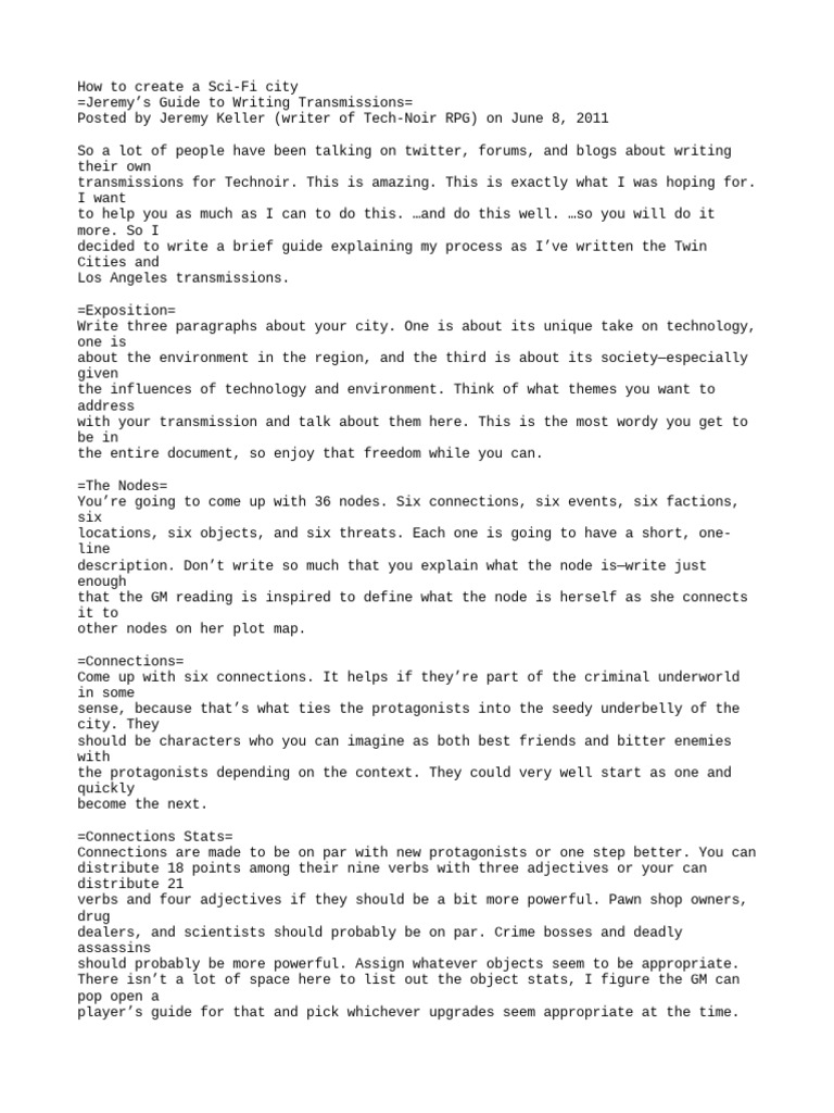 Crafting Technoir City Transmissions | PDF | Games & Activities ...