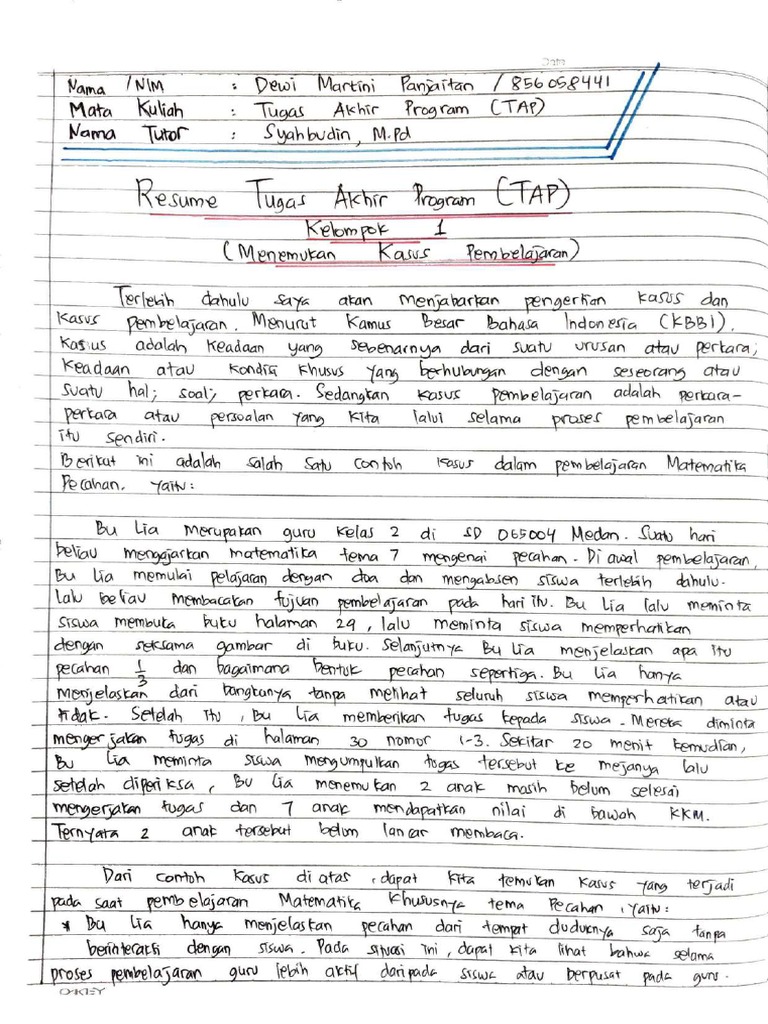 Tugas Akhir Program-Resume Kasus Pembelajaran Kelompok 1 - Compressed ...