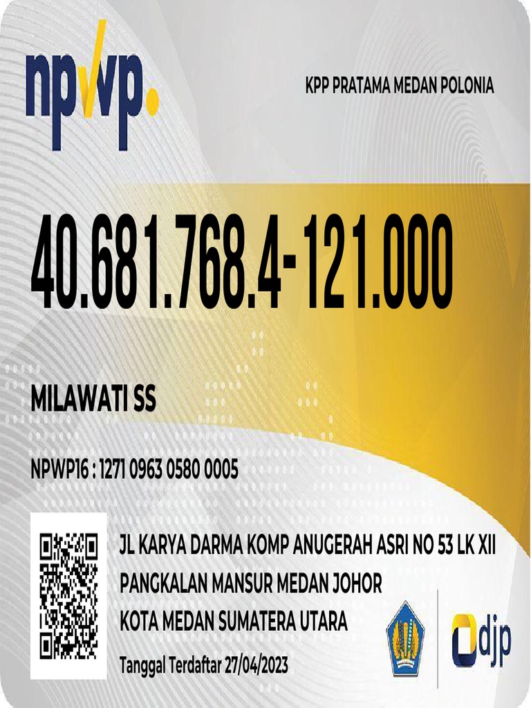 NPWP Bu Mila PDF | PDF