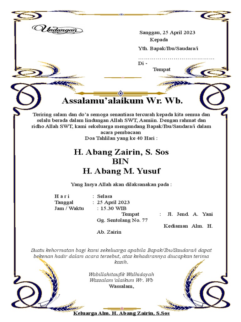 Undangan Yasinan 2 | PDF