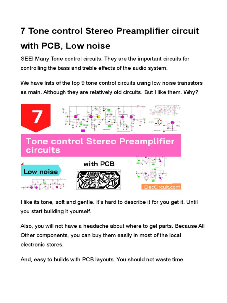 7-Tone-control-Stereo-Preamplifier-circuits-with-PCB-Low-noise | PDF ...