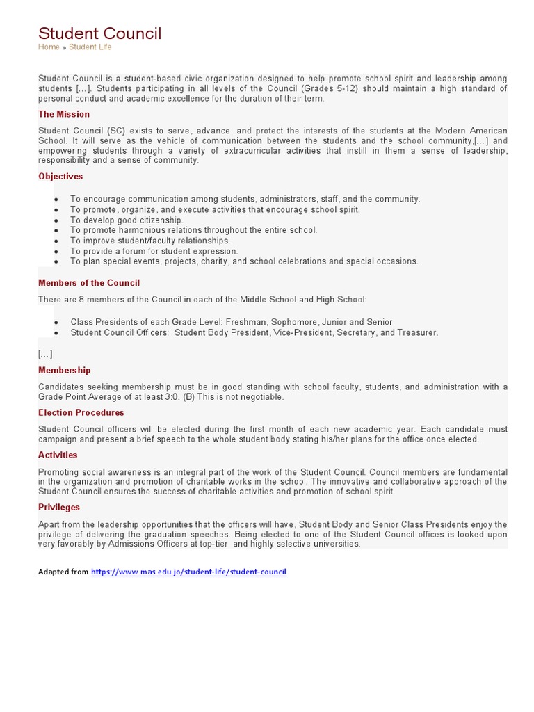 Student Council Reading Comprehension Exercises Writing Creative W ...