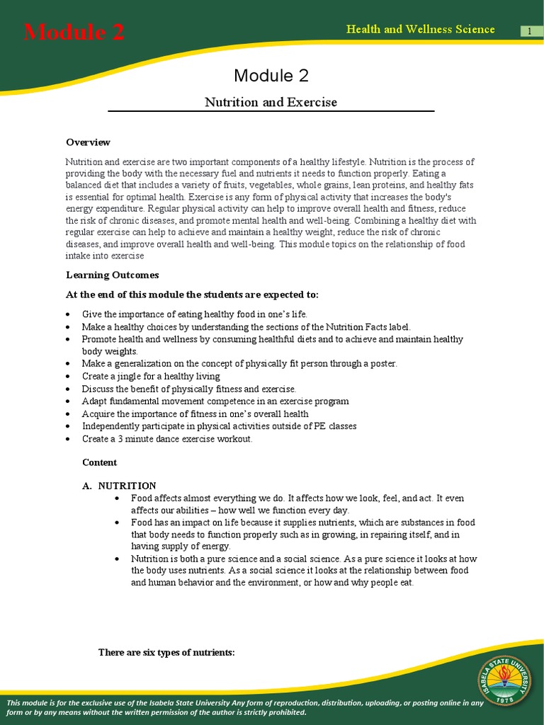 Pe1 Module 3 | Download Free PDF | Fat | Carbohydrates