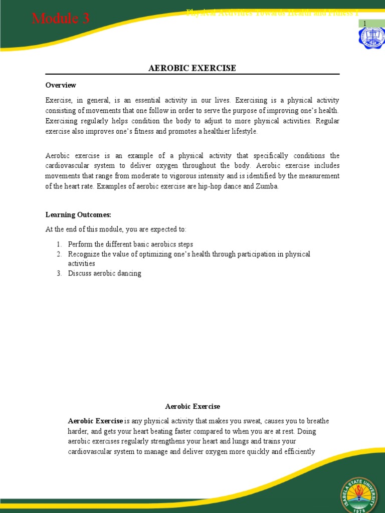 PE01 MODULE 3 principles of exercise | PDF | Foot | Aerobic Exercise